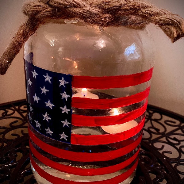 Patriotic Mason Jars - Etsy