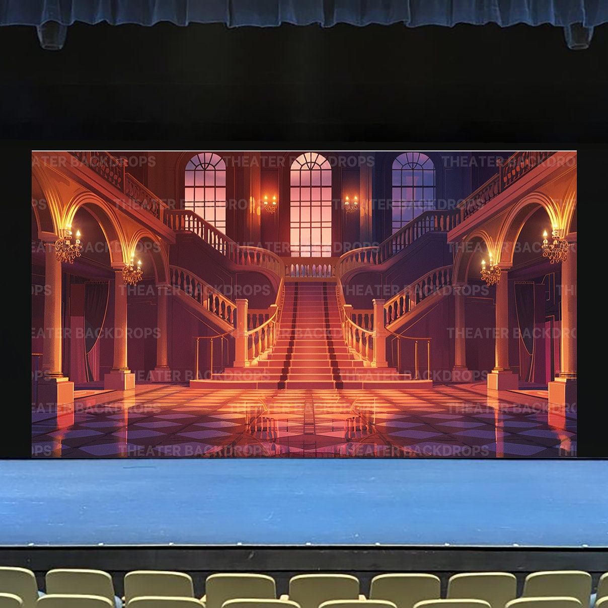 Grand Ballroom Theater Backdrop, Stage Scenery Background, Princess ...