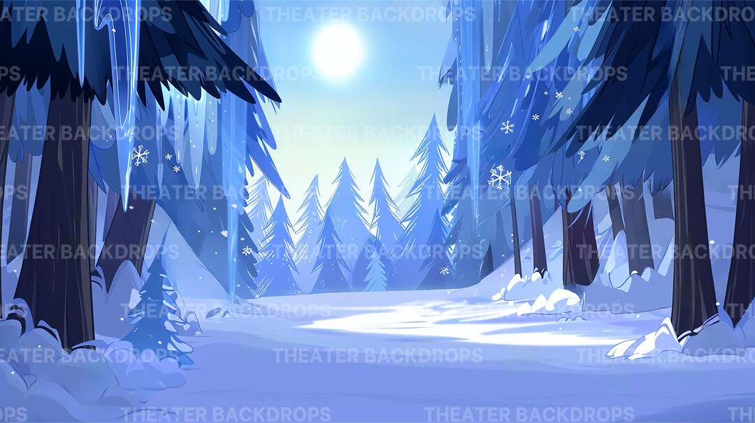 Theater Backdrop Digital Theatre Scene Projection Frozen Forest ...