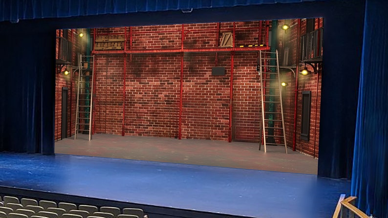 Brick Theater Backdrop Stage Scenery Background Warehouse Backdrop Broadway Projection Set