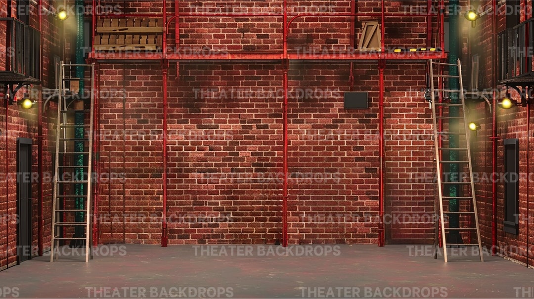 Brick Theater Backdrop, Stage Scenery Background, Warehouse Backdrop ...