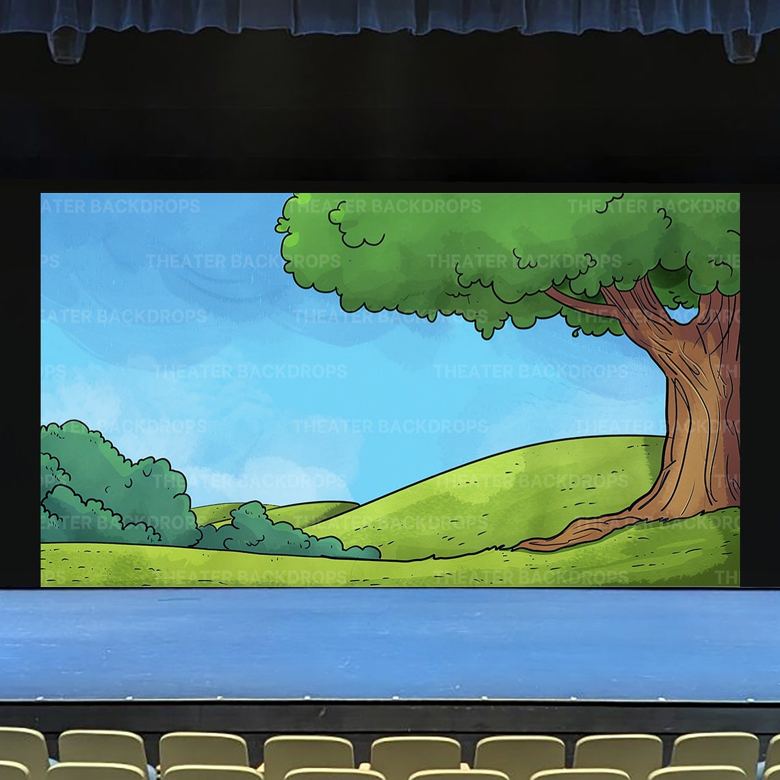 Children Theater Backdrop, Stage Scenery Background, Flatlay Backdrop ...