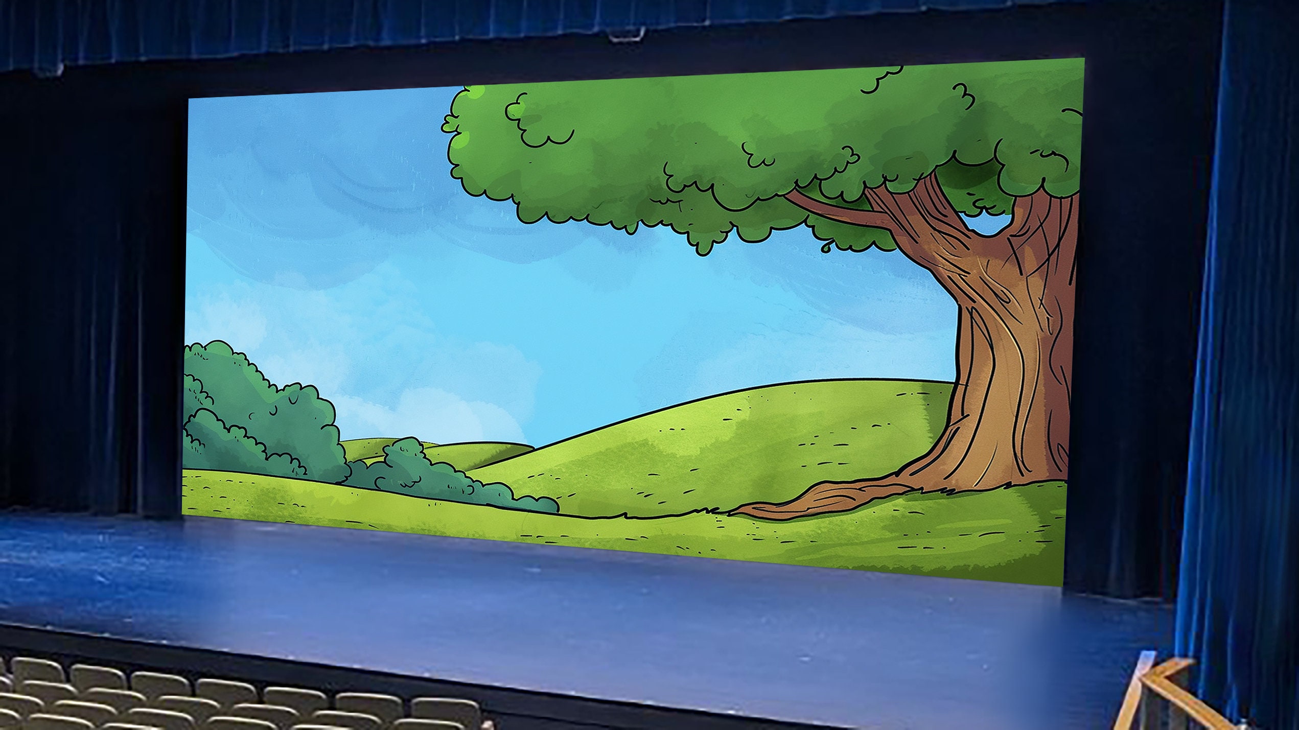 Children Theater Backdrop, Stage Scenery Background, Flatlay Backdrop ...