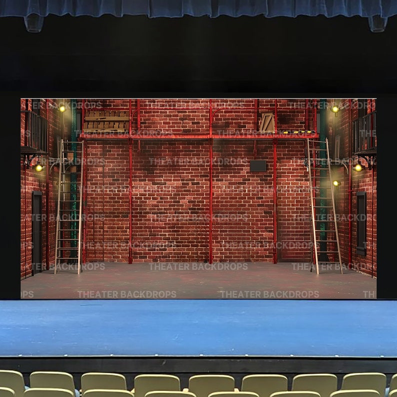 Brick Theater Backdrop Stage Scenery Background Warehouse Backdrop Broadway Projection Set