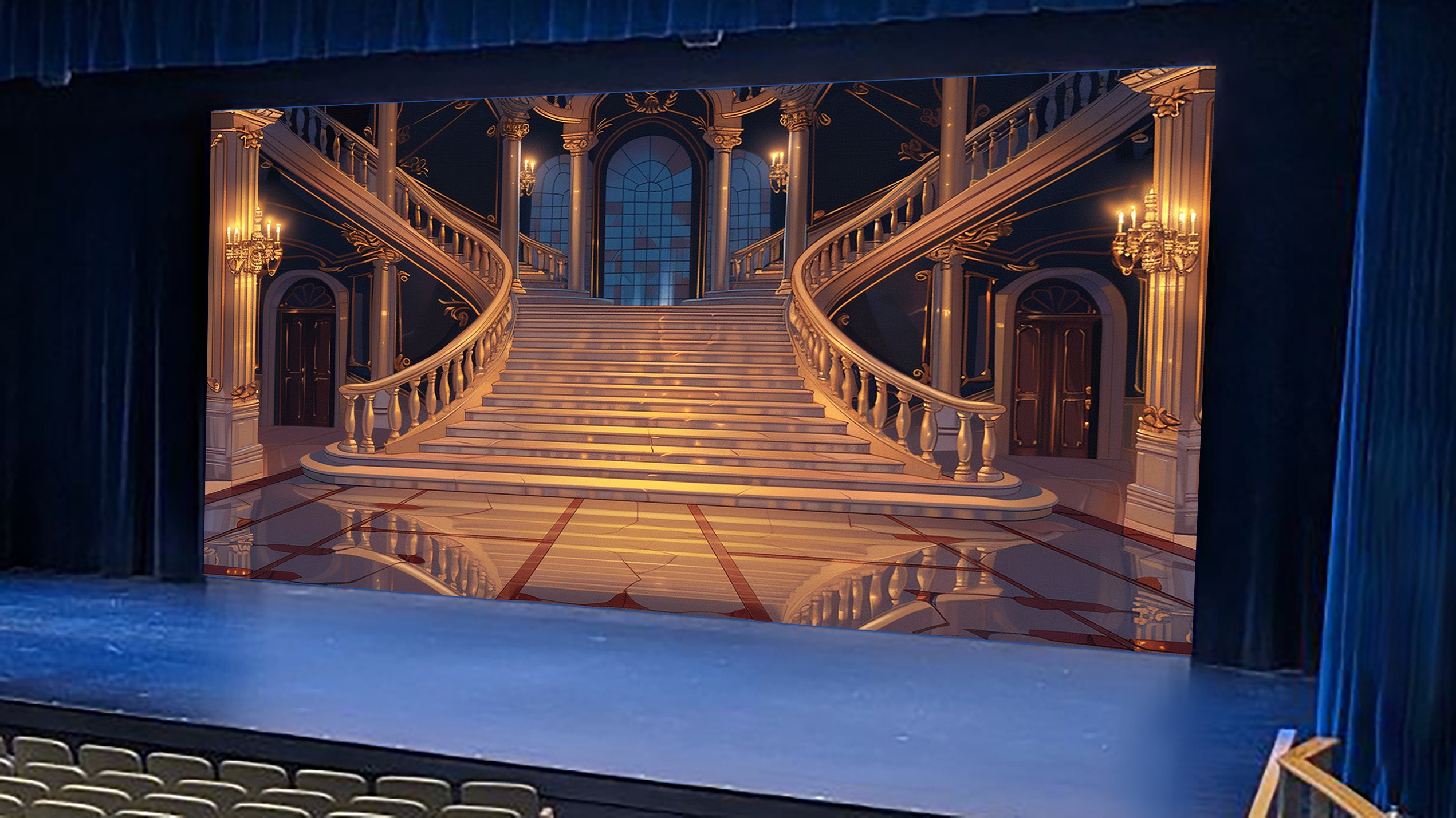 Grand Ballroom Theater Backdrop, Stage Scenery Background, Princess ...