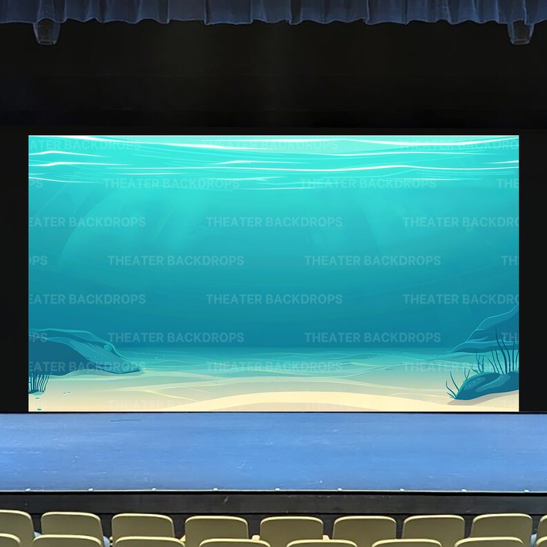 Under the Sea Theater Backdrop, Stage Scenery Background, Ocean ...