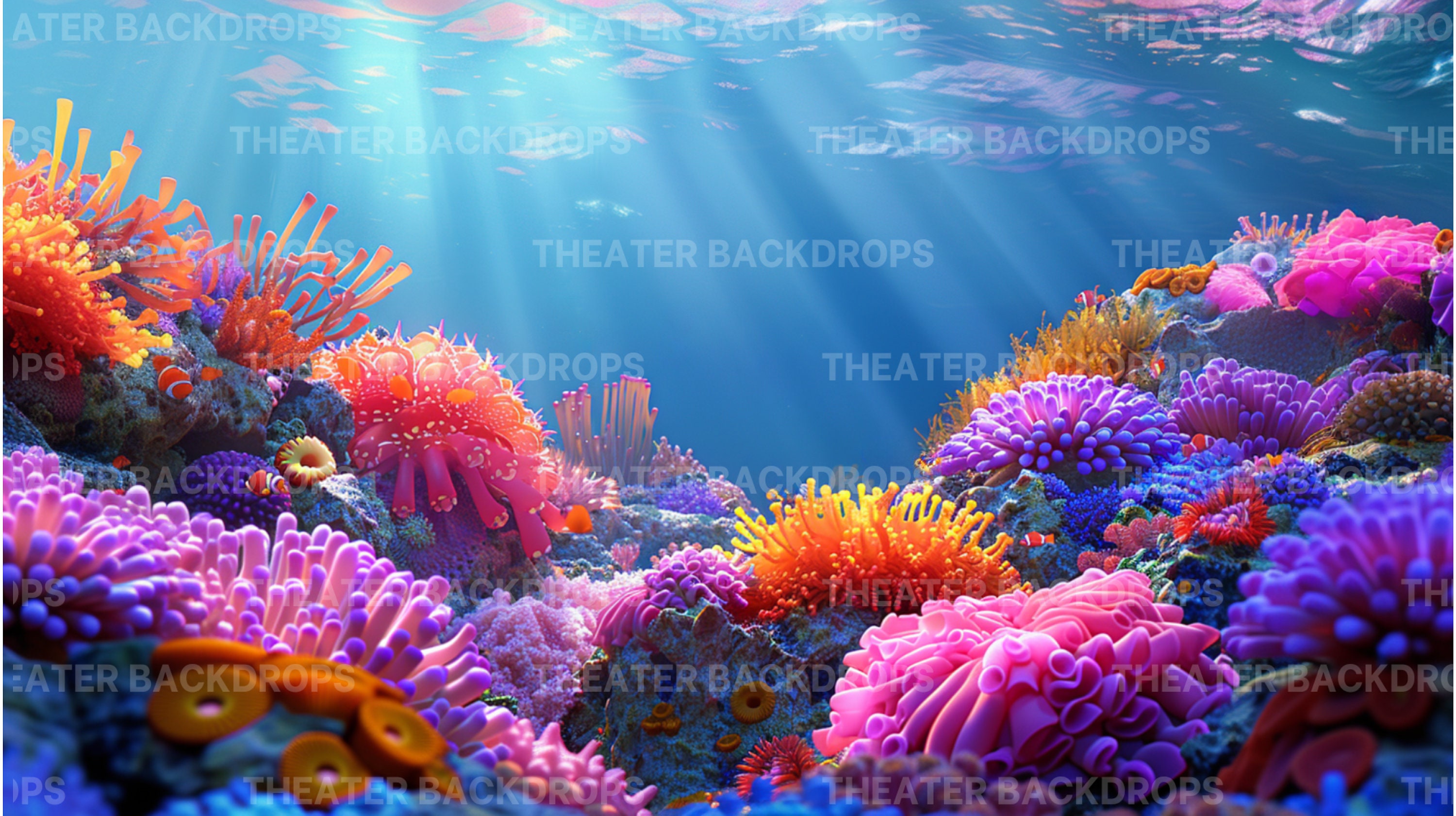 Finding Nemo Theater Backdrop Set Of 6 Stage Scenery Background Ocean Backdrop Broadway Set
