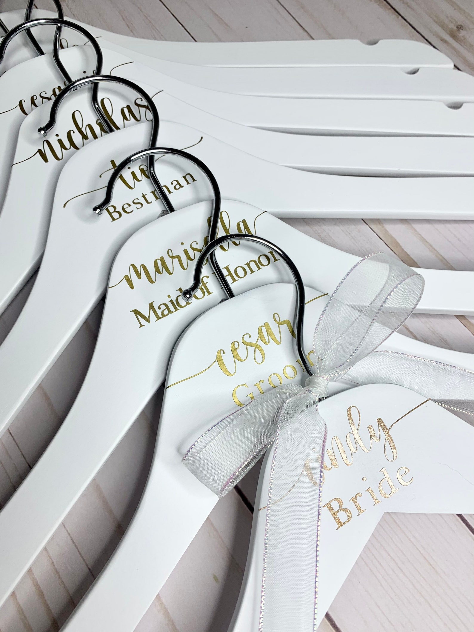 Bridesmaids Hangers Wedding Day Hangers Wedding Party Personalized ...