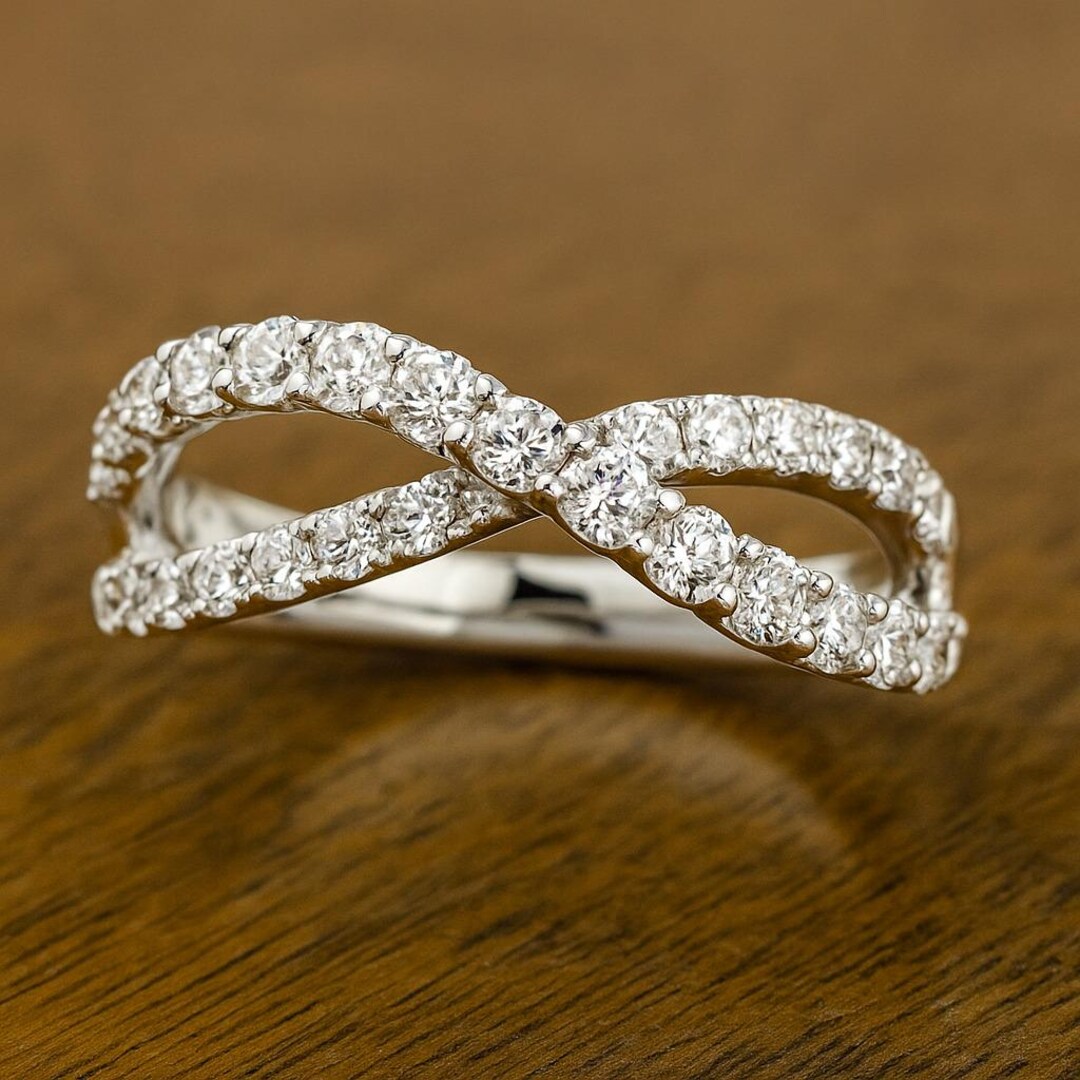 Crossover Shank Diamond Ring | 0.99 Carat Lab Grown Diamond | 14K Gold ...
