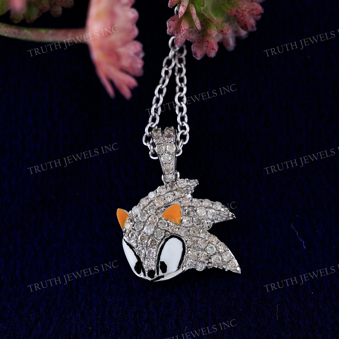 Sonic the Hedgehog Diamond & Silver Pendant Necklace: Gamer Gift - Etsy