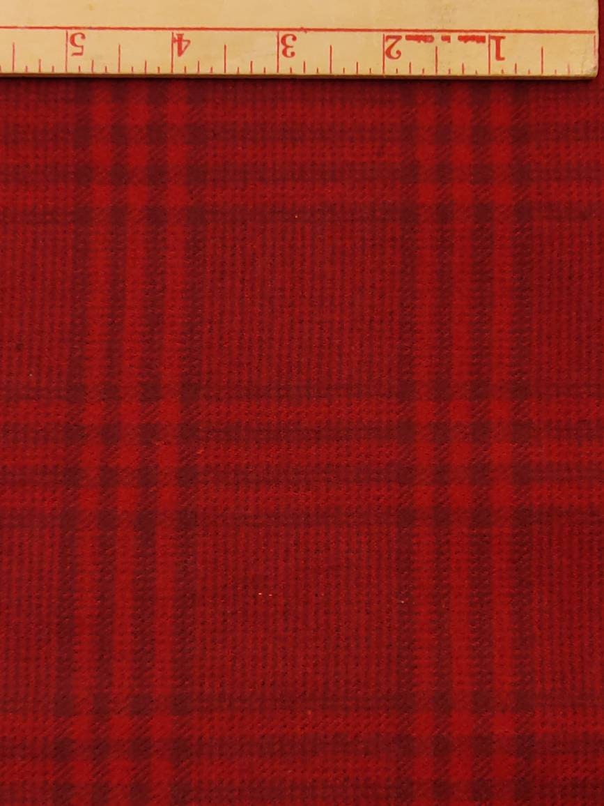 Plaid Red & Dark Red Cotton Flannel Fabric Marcus Fabrics - Etsy