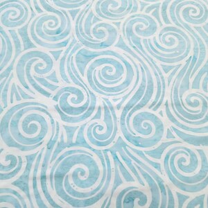 Batik Swirls Aqua Ocean Waves Cotton Fabric Timeless Treasures TONGA ...