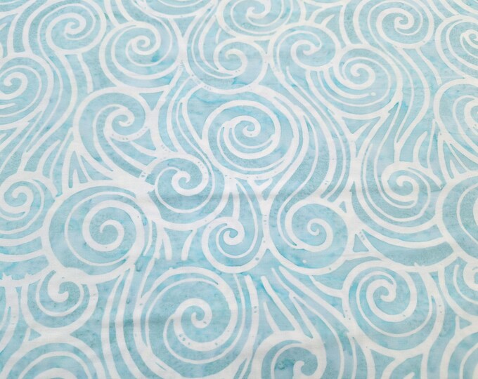 Batik Swirls Aqua Ocean Waves Cotton Fabric Timeless Treasures TONGA ...