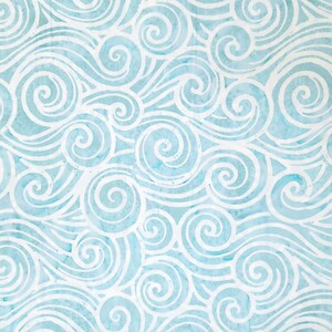 Batik Swirls Aqua Ocean Waves Cotton Fabric Timeless Treasures TONGA ...