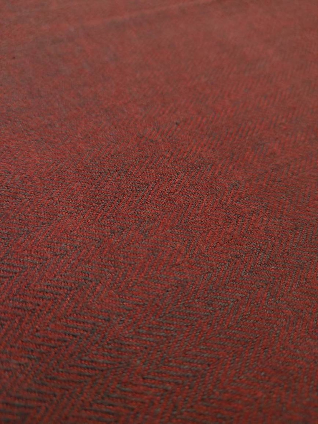 Dark Red & Black Herringbone Woven Cotton Flannel Fabric Marcus Fabrics ...