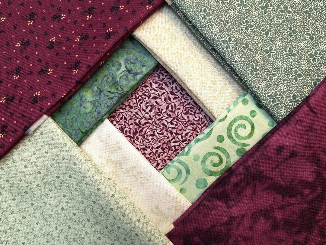 Raspberry Mint Curated 9 Fat Quarter Bundle Quilting Cotton Fabric ...