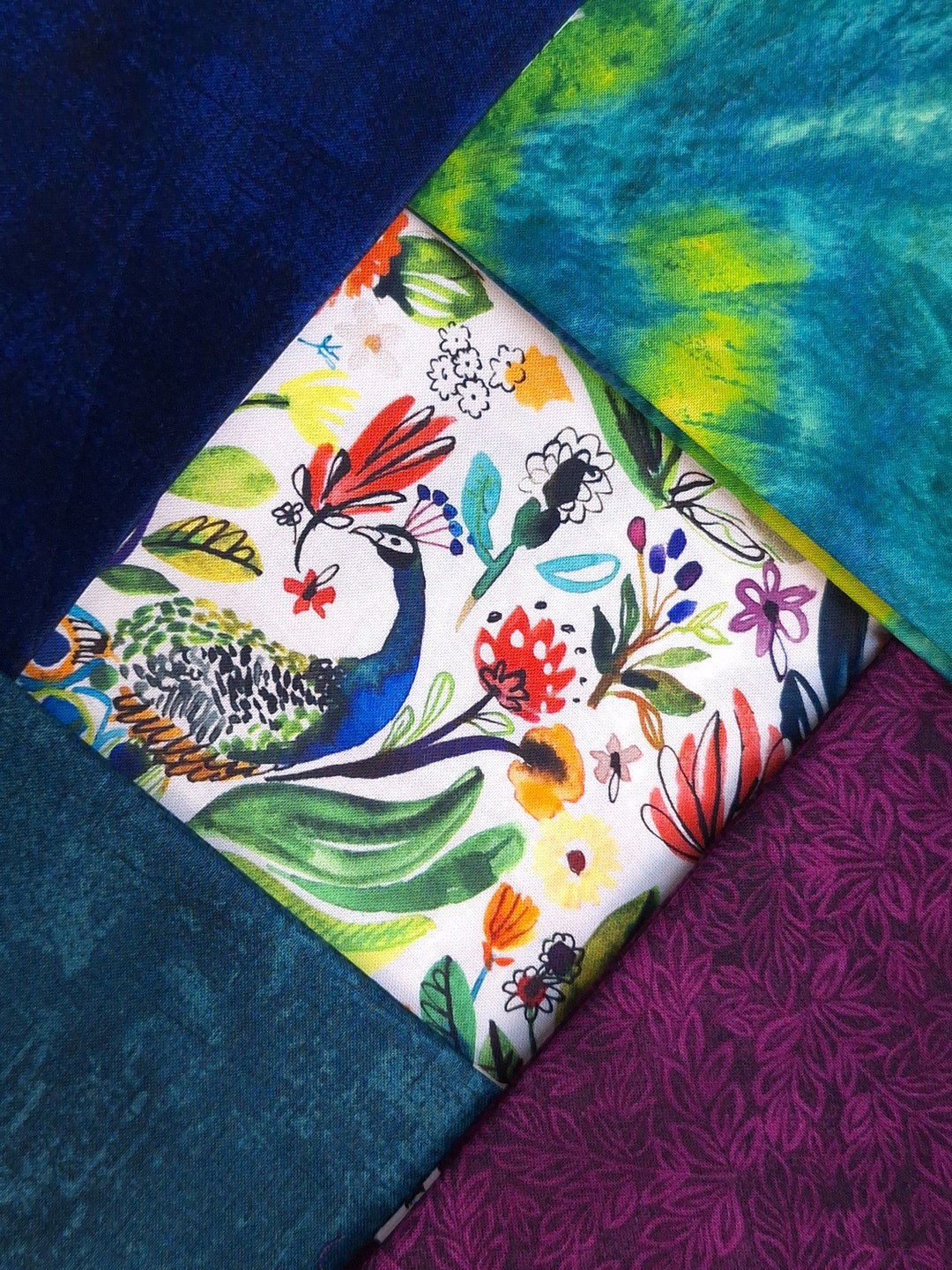 Dark Peacock Curated Fat Quarter Bundle Quilting Cotton Fabric 5 Fat ...