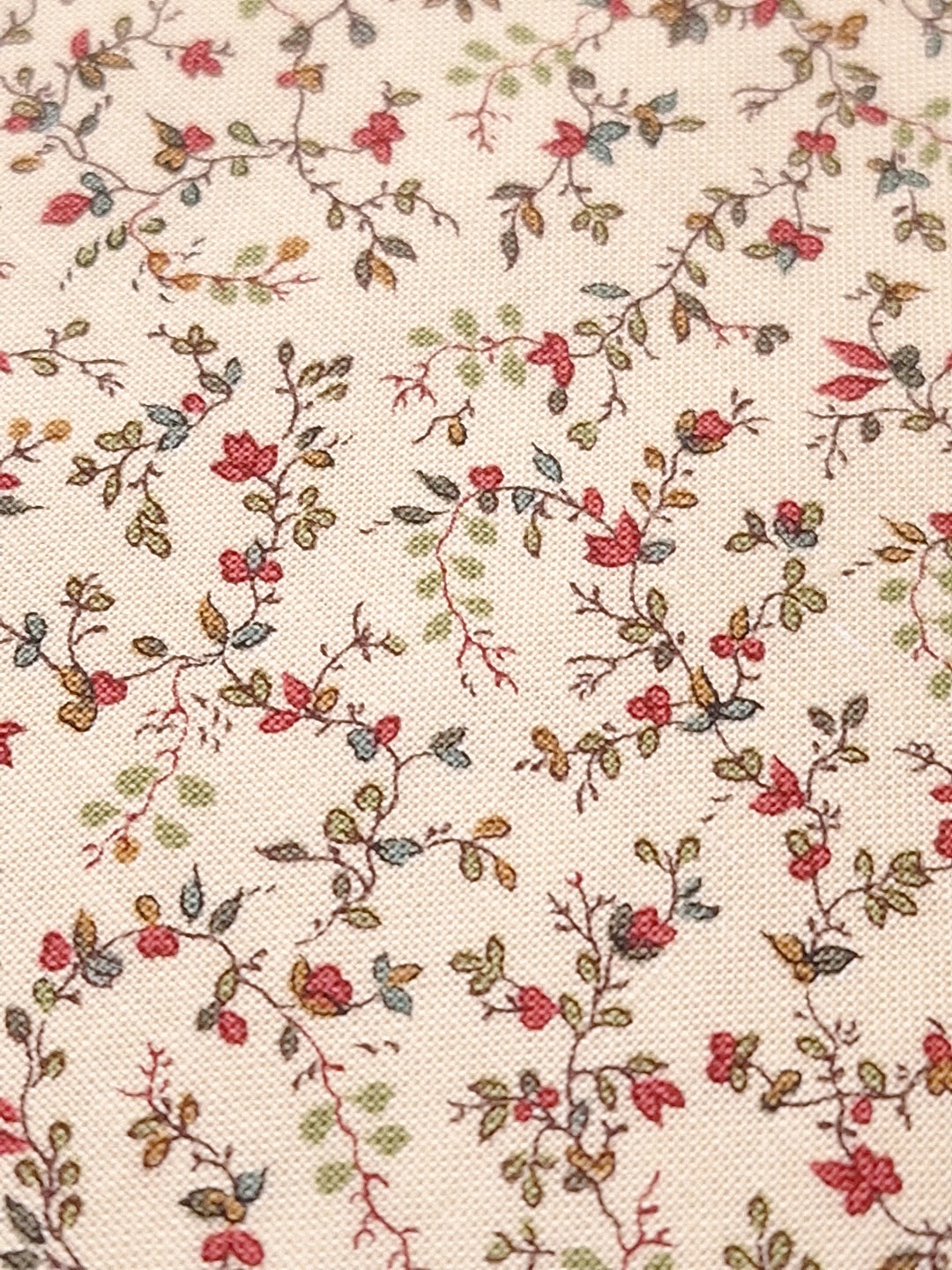 Dainty Floral Vine on Ecru Quilting Cotton Fabric Marcus Fabrics ...