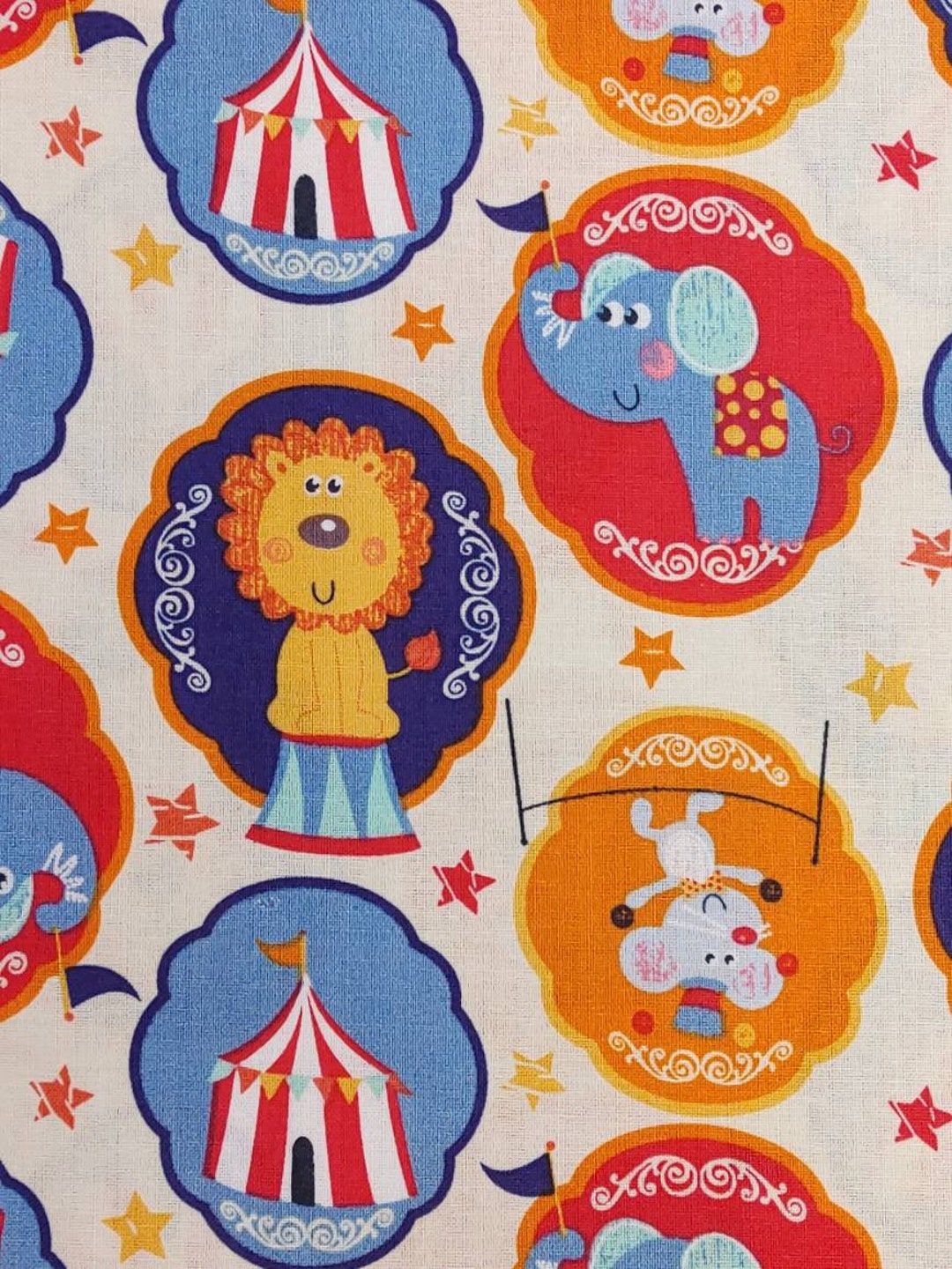 Circus Animal Quilting Cotton Fabric David Textiles "little Circus ...