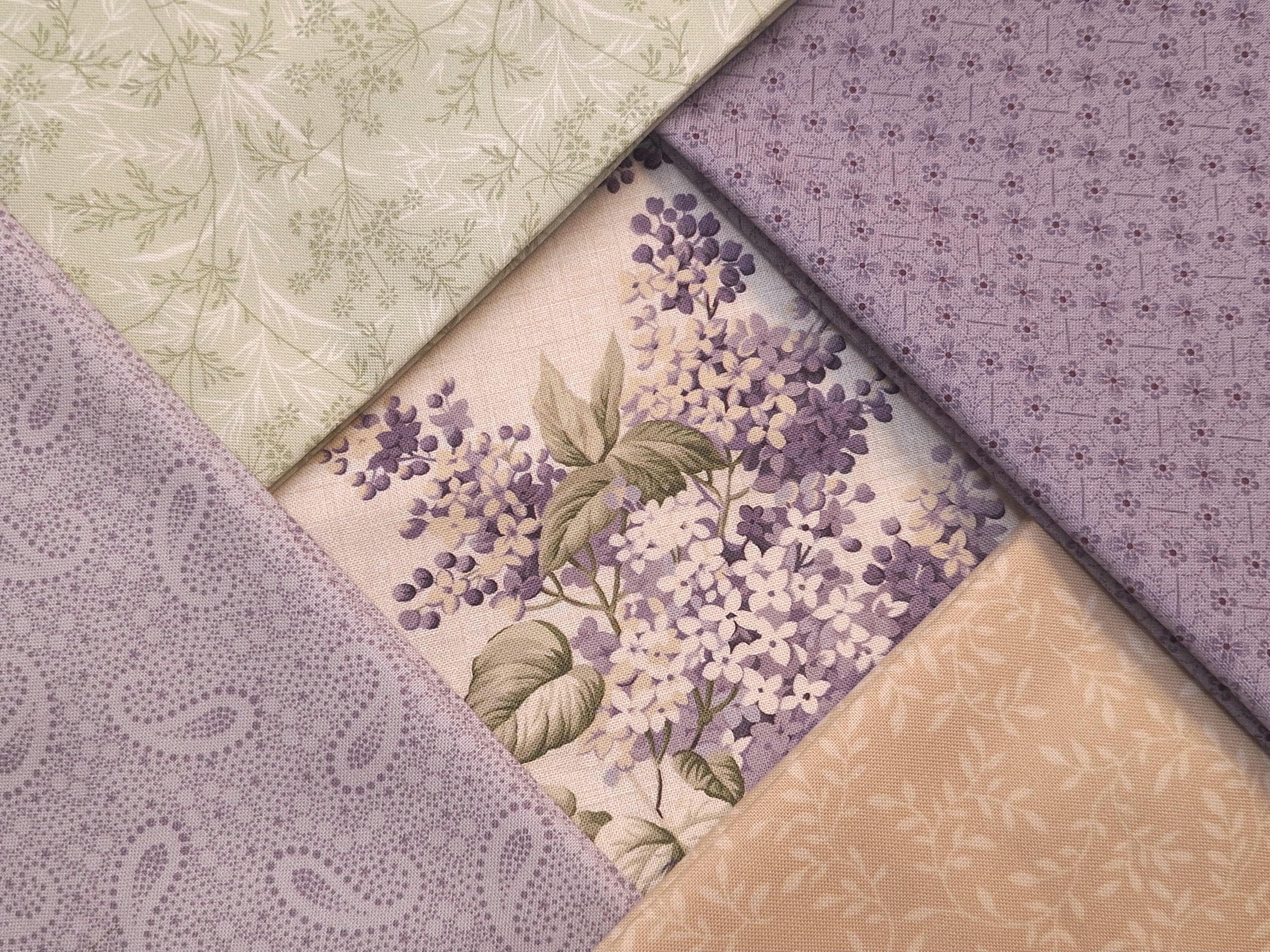 Lilacs & Lace 5 Pack Curated Fat Quarter Bundle Quilting Cotton Fabric ...