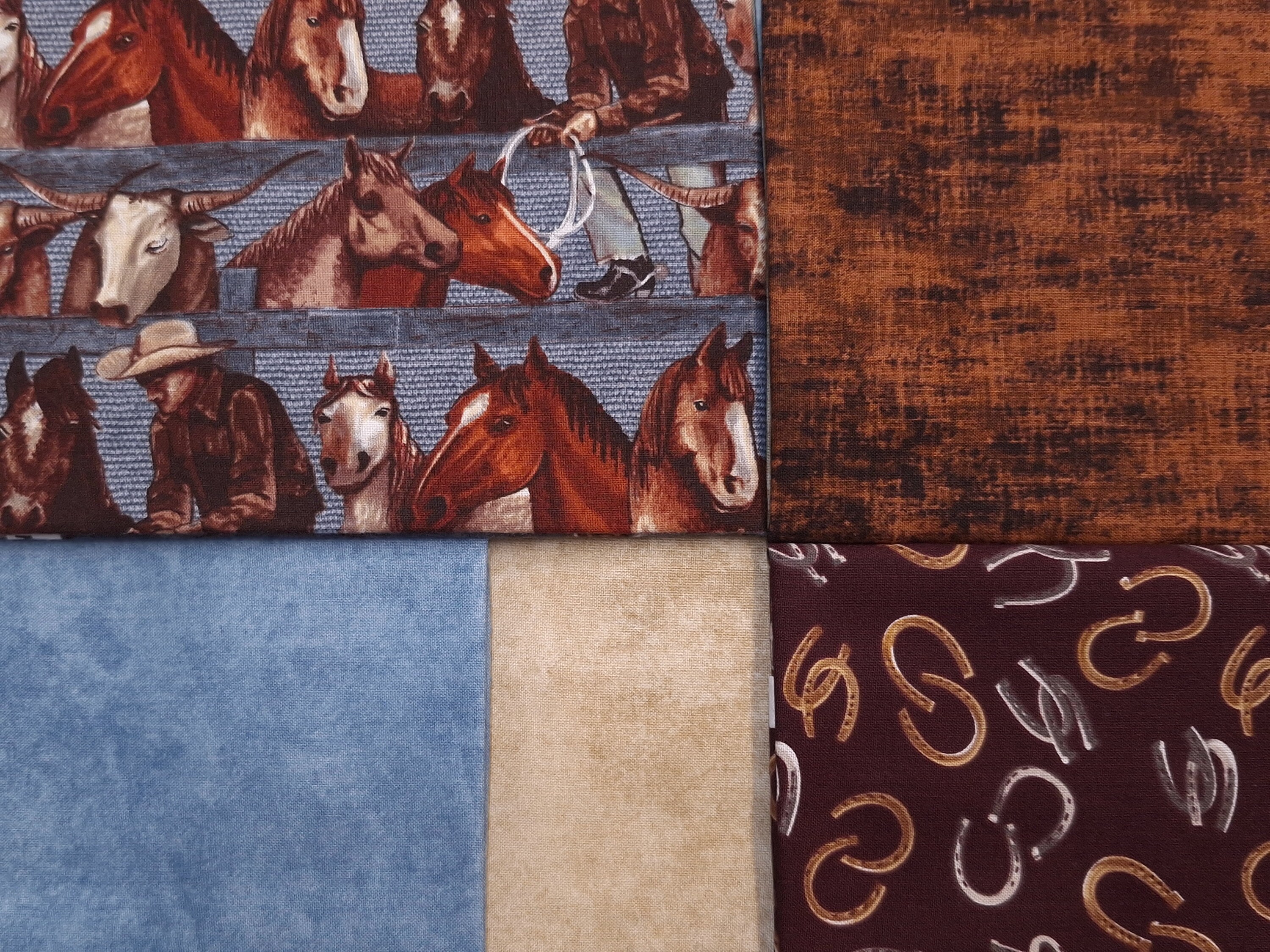 Denim Cowboy Curated Fat Quarter Bundle Quilting Cotton Fabric 5 Fat ...