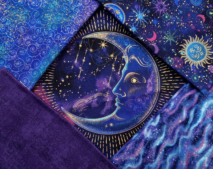 Celestial Curated Fat Quarter Bundle Quilting Cotton Fabric 5 Fat ...