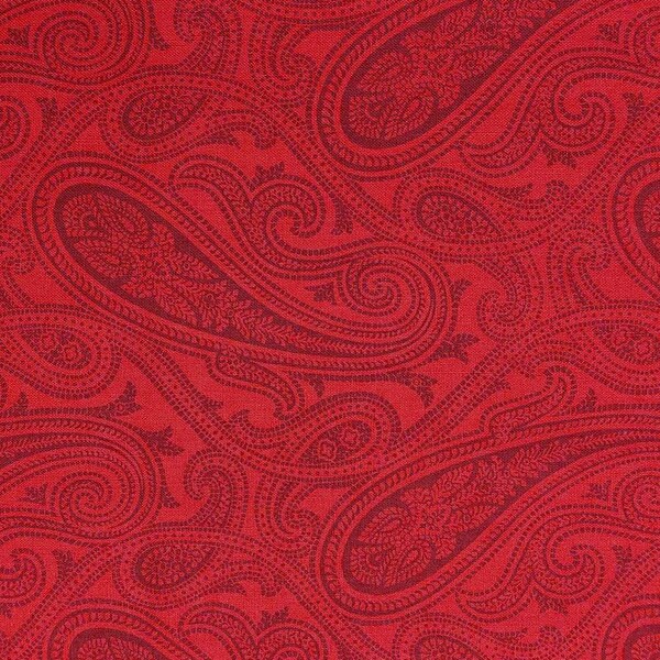Red Paisley Fabric - Etsy