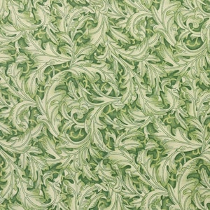 Fancy Leaves Green & White Quilting Cotton Fabric Bellisima - Etsy