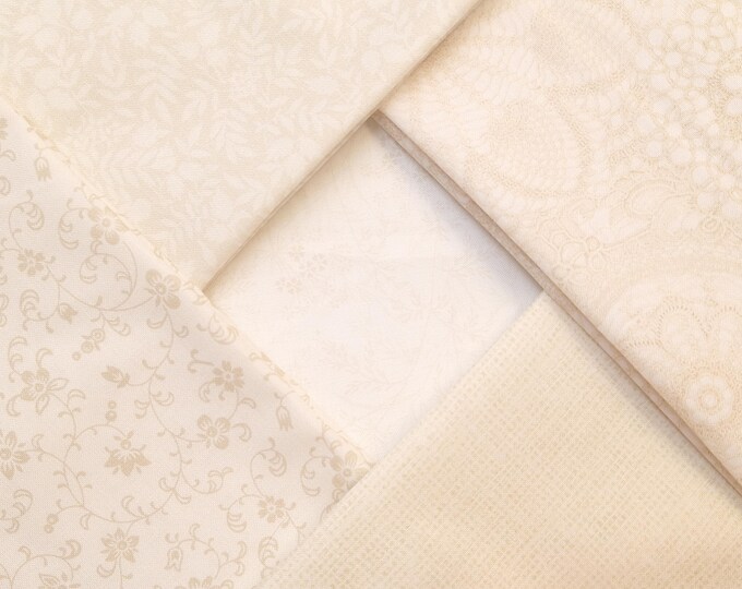 Cream & Sugar 5 Pack Curated Fat Quarter Bundle Quilting Cotton Fabric ...