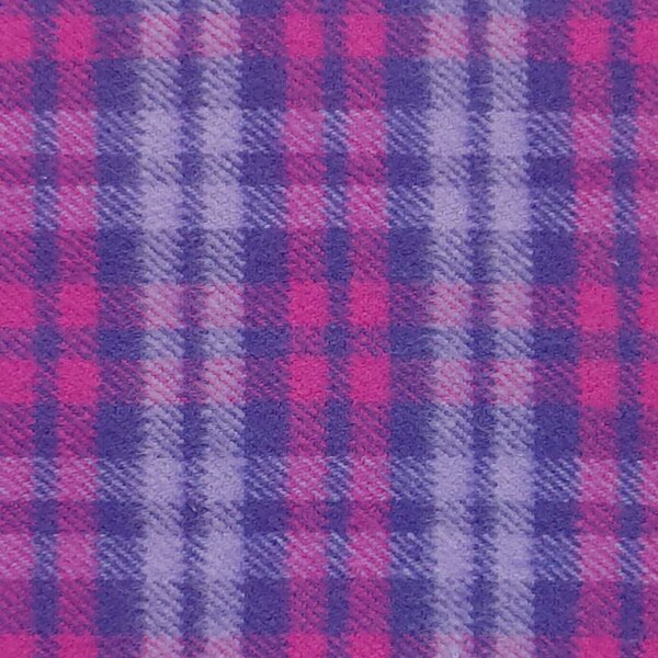 Pink and Purple Plaid Fabric - Etsy