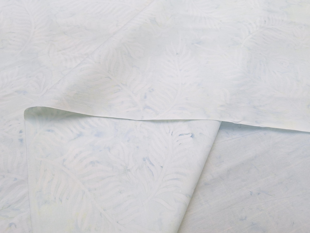 Batik Palm Leaves Very Light Green Cotton Fabric Timeless Treasures ...
