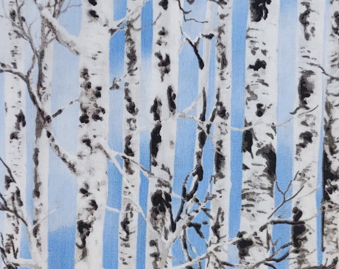REMNANT Birch Trees Quilting Cotton Fabric Timeless Treasures Dona ...