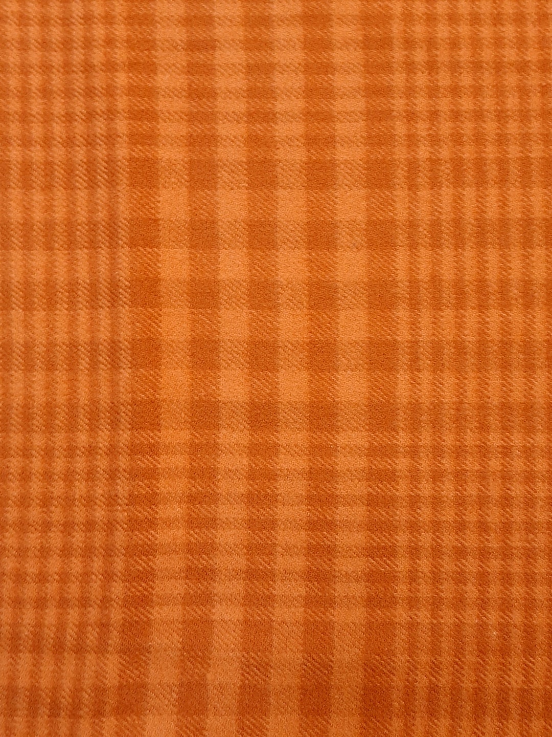 Dark Pumpkin Orange Plaid Cotton Flannel Fabric Marcus Fabrics Primo ...