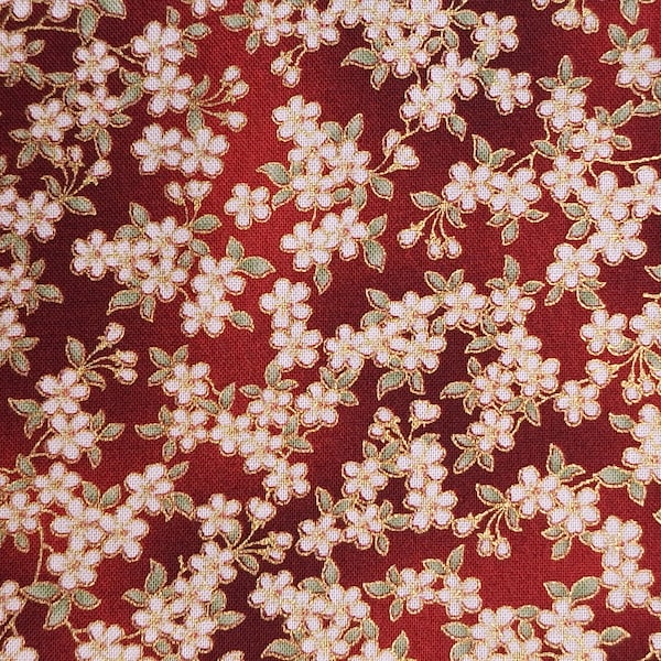 Red Gold Fabric - Etsy