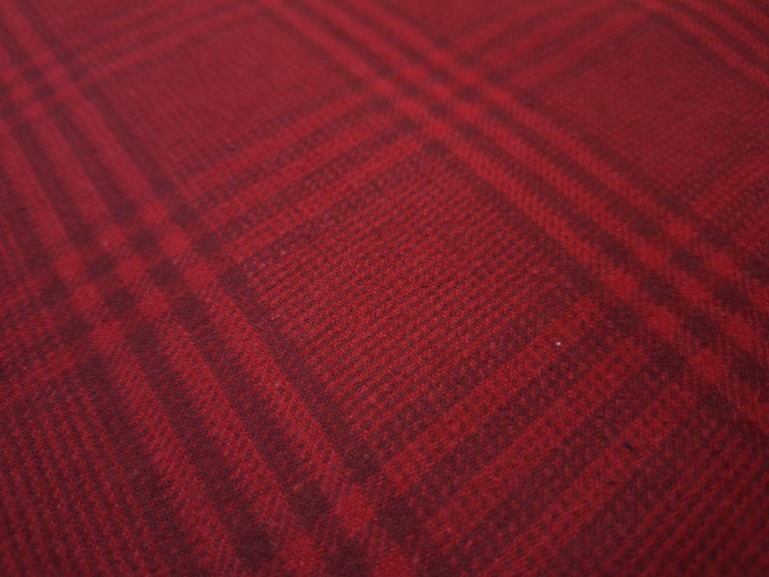 Cranberry Plaid Red & Dark Red Cotton Flannel Fabric Marcus Fabrics - Etsy