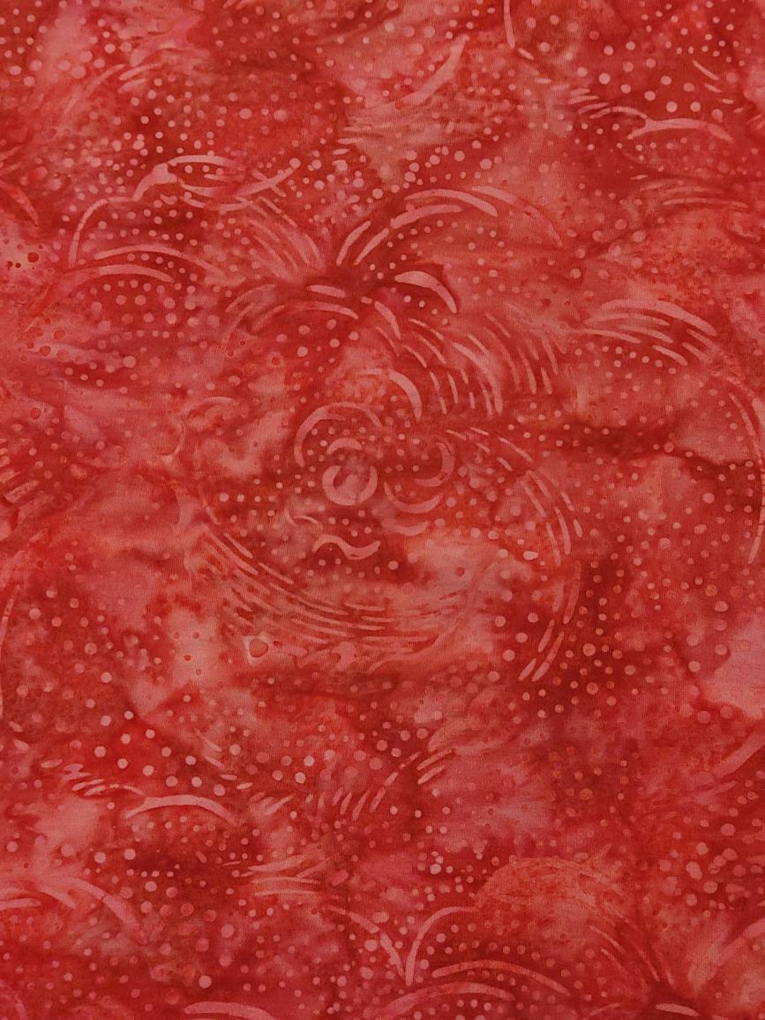 Red Rose Floral Batik Cotton Fabric - Etsy