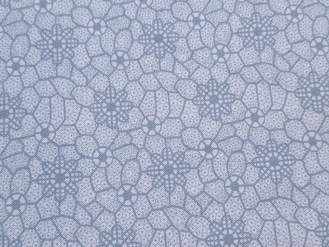 Dusty Blue Lace Print Quilting Cotton Fabric Dressing Gown Collection ...
