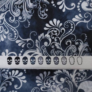 Scull Scroll Dark Blue-gray Quilting Cotton Fabric Timeless Treasures ...