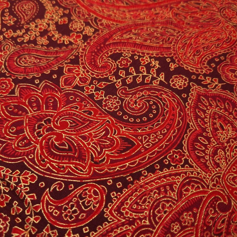 Red Gold Fabric - Etsy