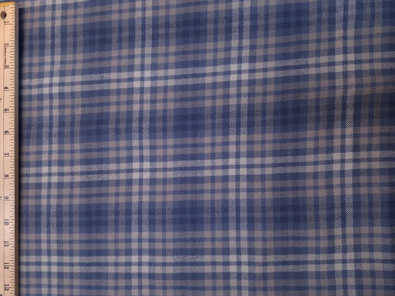 Soft Blue & Gray Plaid Cotton Flannel Fabric Marcus Fabrics R091415 - Etsy