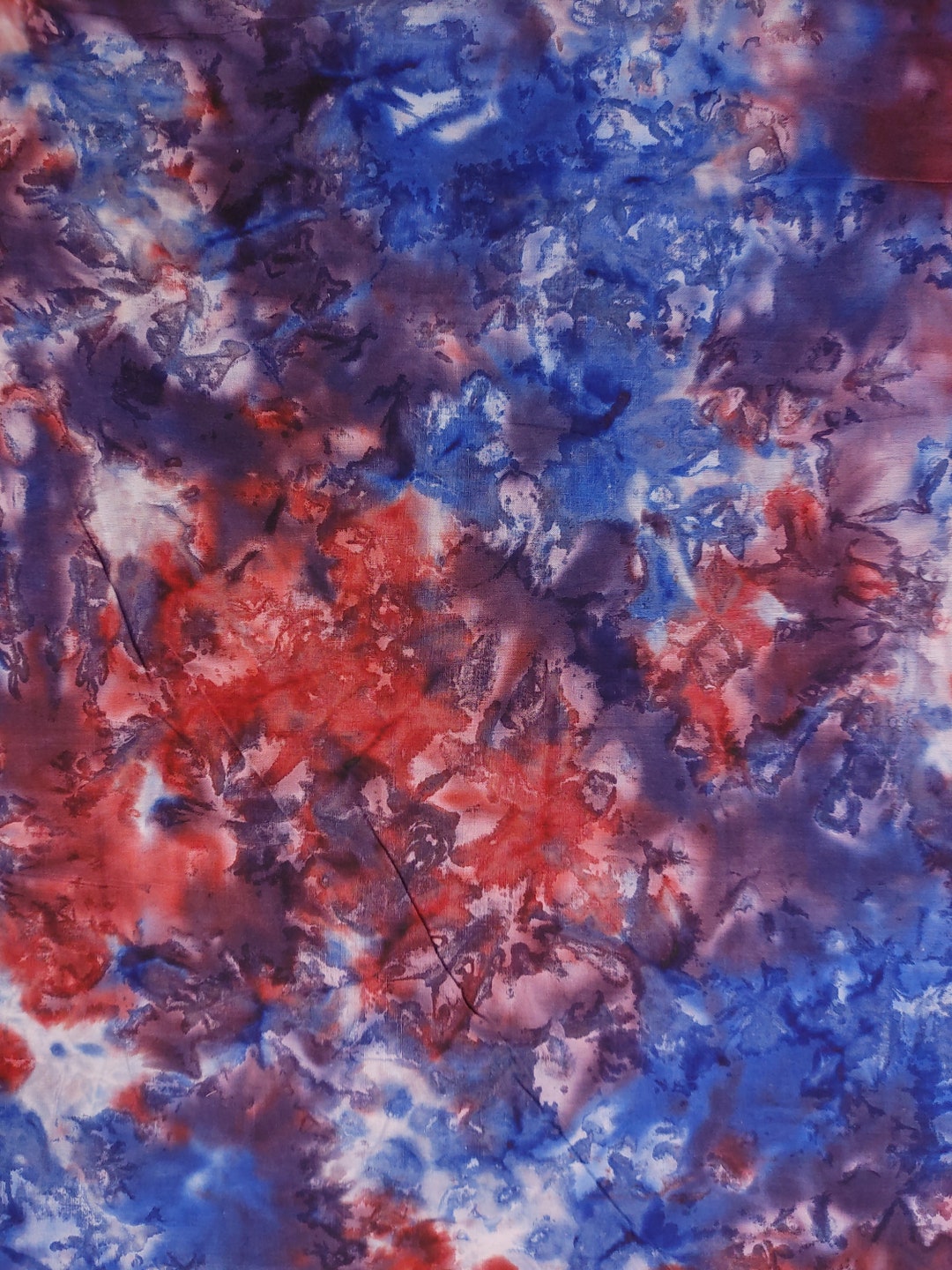 Batik Red White & Blue Fireworks Cotton Fabric Marcus Fabrics R45-7679 ...