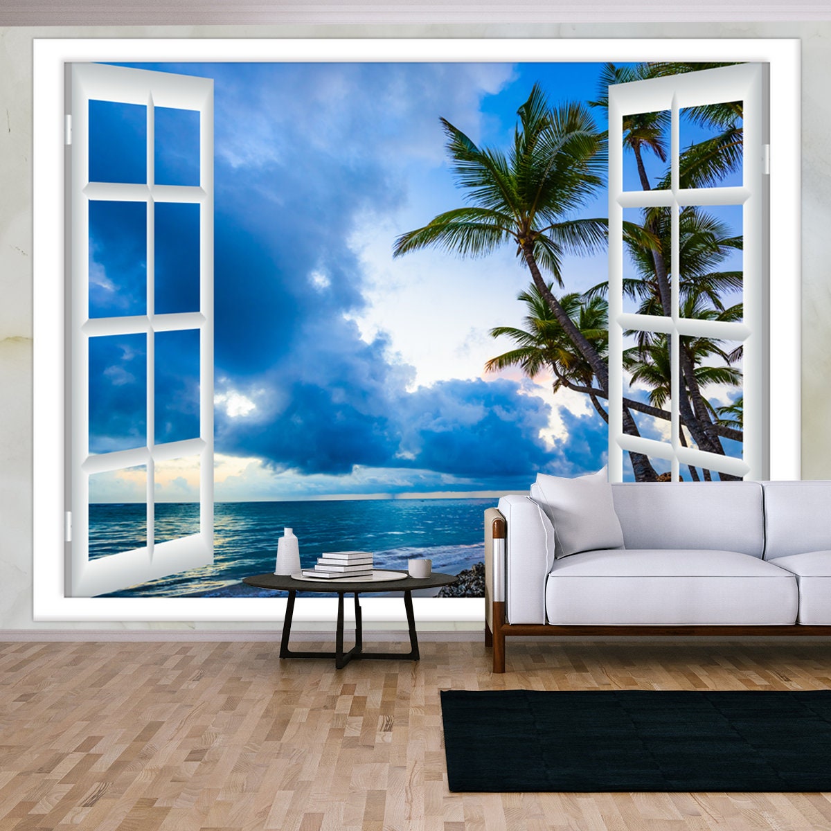 Open Window View of the Sky With Clouds Sunrise Over the Beach - Etsy