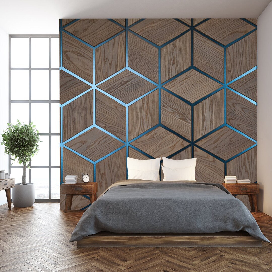 Wooden Cube Background Wallpaper Volumetric Drawing of Cubes. Set of ...