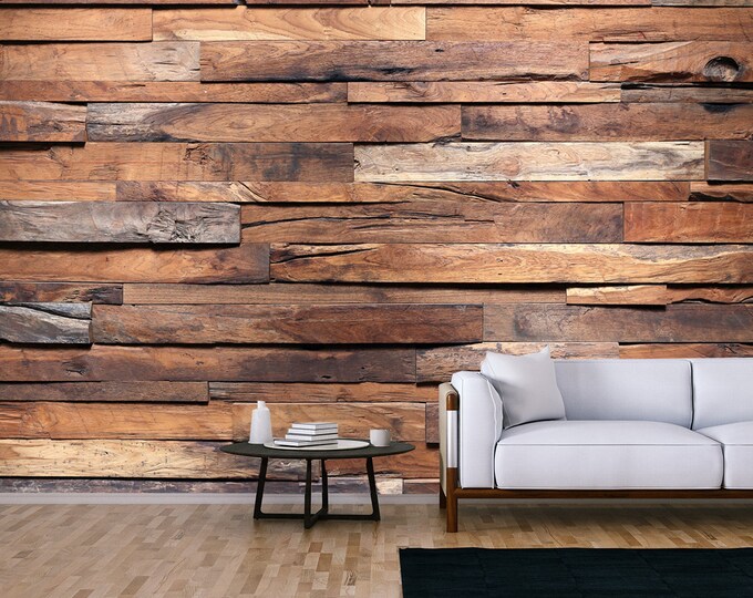 Timber Wood Wall Texture Background Wallpaper Living Room Mural - Etsy