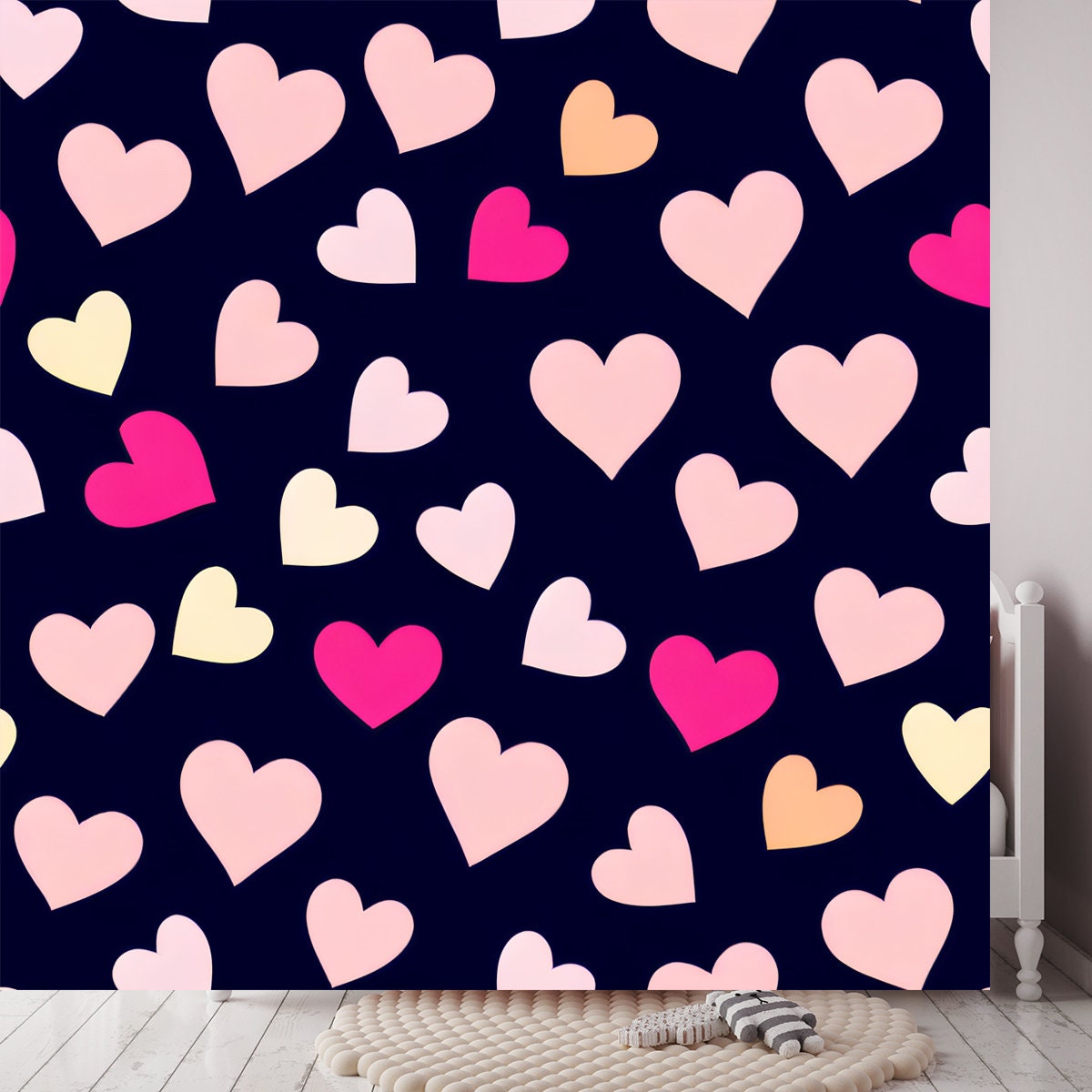 Falling Hearts Pattern Pastel Background Wallpaper Girls - Etsy