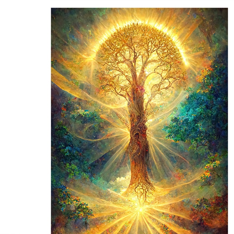 Beautiful Illustration of Magic Tree of Life, Sacred Symbol. Personal ...