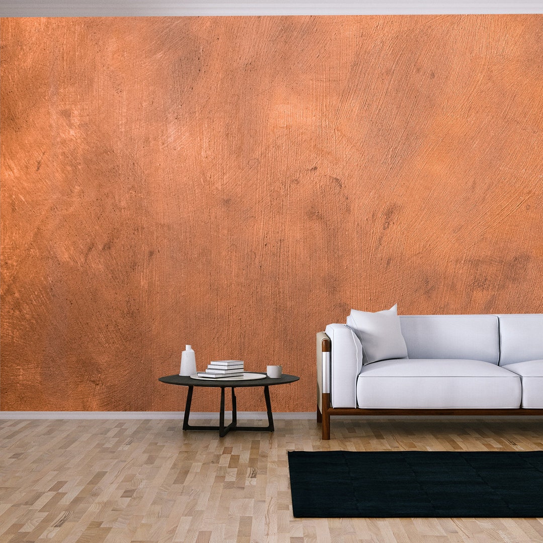 Copper Metallic Painted Surface Background Wallpaper Living Room Mural ...