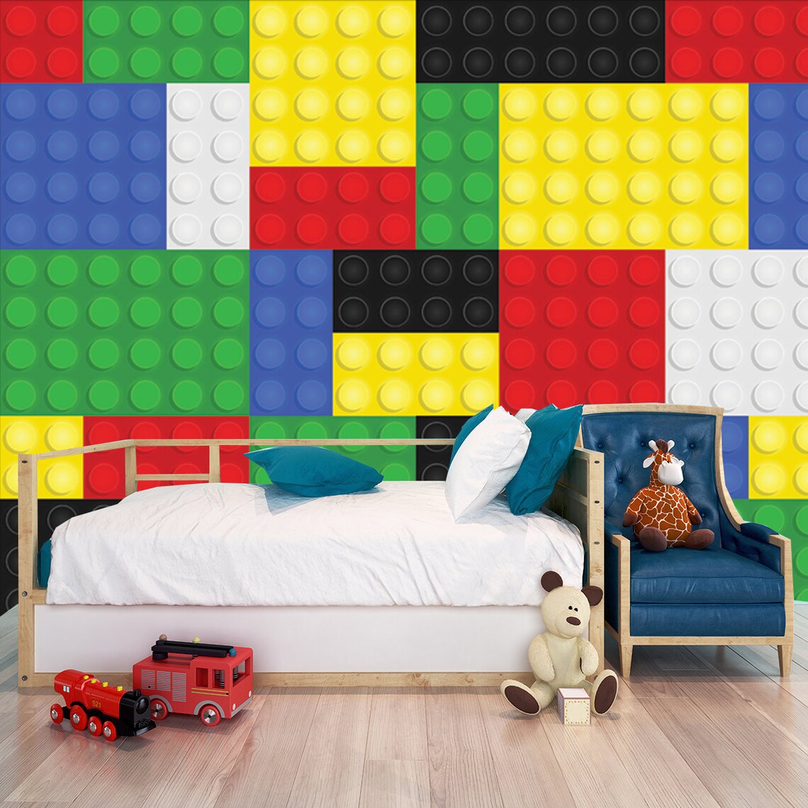 Plastic Toy Building Blocks Background Wallpaper Boys Bedroom Mural - Etsy