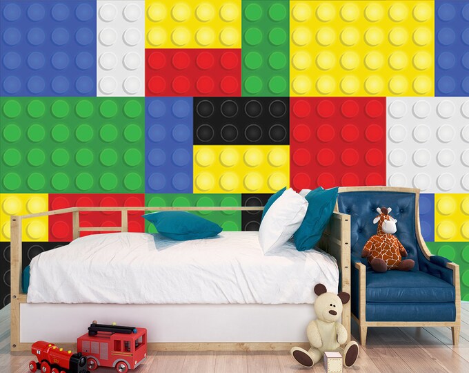 Plastic Toy Building Blocks Background Wallpaper Boys Bedroom Mural - Etsy