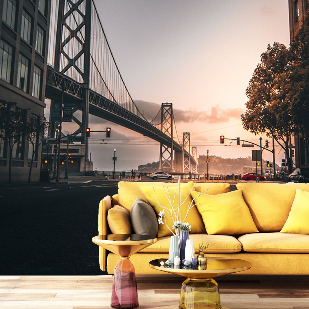 Aerial Photo of Bridge During Daytime Wallpaper Living Room Mural - Etsy